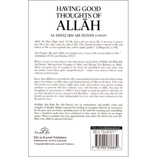Having Good Thoughts of Allah by: Al-Hafiz Ibn Abi Dunya (D. 281 AH ...